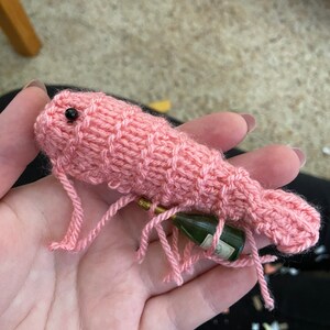 Cornish Knitted Prawn With a Heart - Etsy