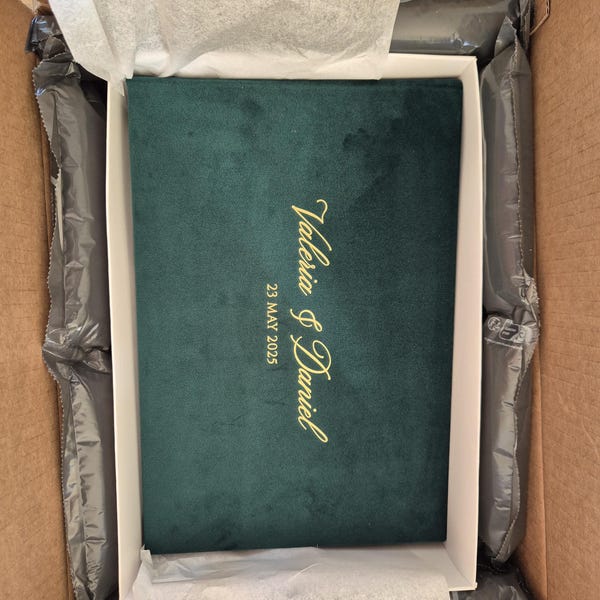 Linen Wedding Photo Album - Modern Wedding Gift, Anniversary Scrapbook ...