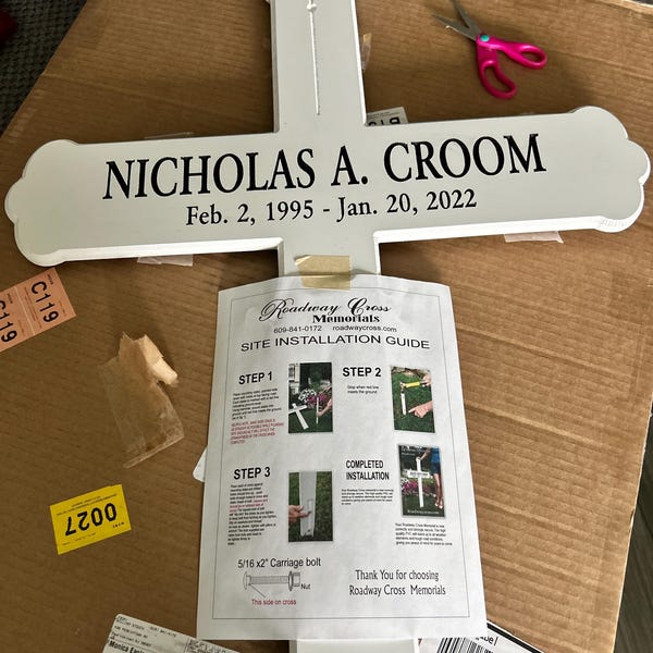 The Standard Extra Memorial Cross With Extra Text Line - Etsy