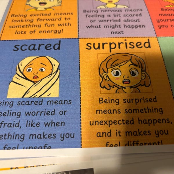 Feelings Flash Cards for Children With Emotions + Facial Expressions ...