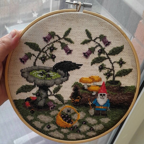 Cross Stitch Pattern - Gnome and Poison Garden - PDF Instant Download ...
