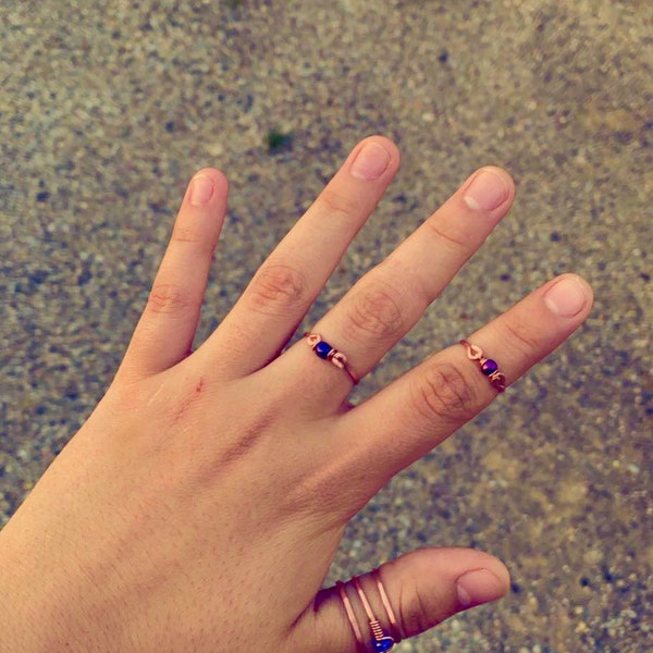 Dainty Copper Bracelet, Minimalist Jewelry, Adjustable Paddle Bangle, Wrap Bracelet, Boho ...