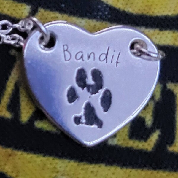 Engraved Double Fingerprint Heart Necklace,actual Fingerprint Necklace ...