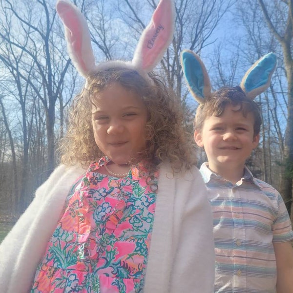 Embroidered Easter Bunny Ear Headband, Easter Headband, Easter ...