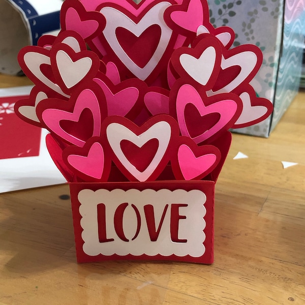 SVG Box Card Svg Card in a Box 3D SVG Love Valentine Heart Exploding ...