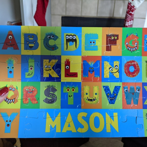 Personalized Monster Alphabet Puzzle for Kids With Name | Custom ...
