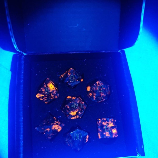 Full Set Yooperlite Gemstone Dice| Stone Dice Set |engraved Gemstone ...