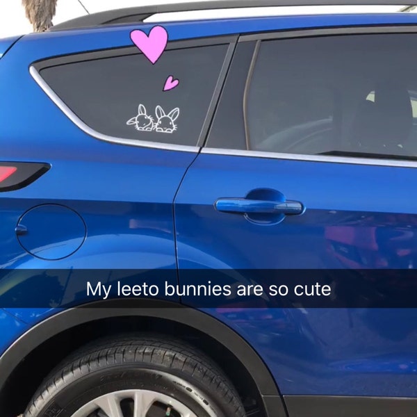 Peeking Head Tilt Bunny Decal Sticker; Rabbit Car Sticker/ Laptop Decal ...