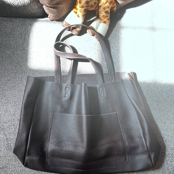 BLACK Weekender Oversized Bag, Large Shoulder Bag, Slouchy Tote, Soft ...