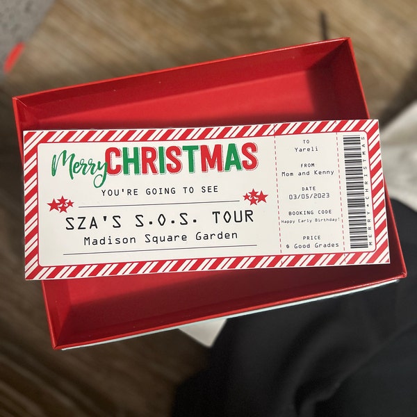 Christmas Concert Ticket Template: Editable Gift Certificate (instant ...
