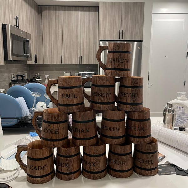 Renaissance Wooden Mug Festivals, LARP live Action Role-playing ...