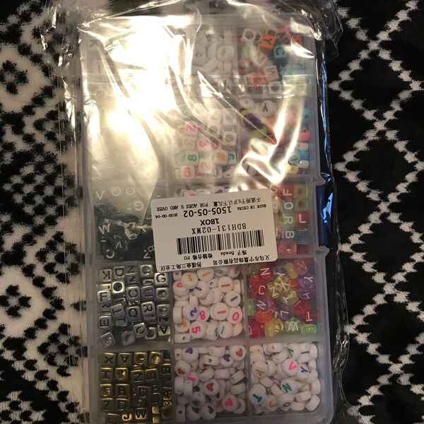 1080pcs Colorful Alphabet Letter Number Cube Round Beads for DIY ...