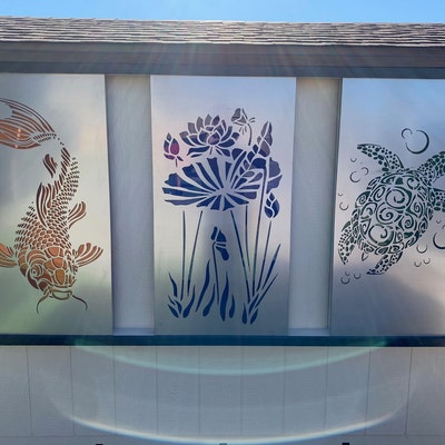 Metal Privacy Screens Koi Fish Art Decorative Screens Oversize Metal ...