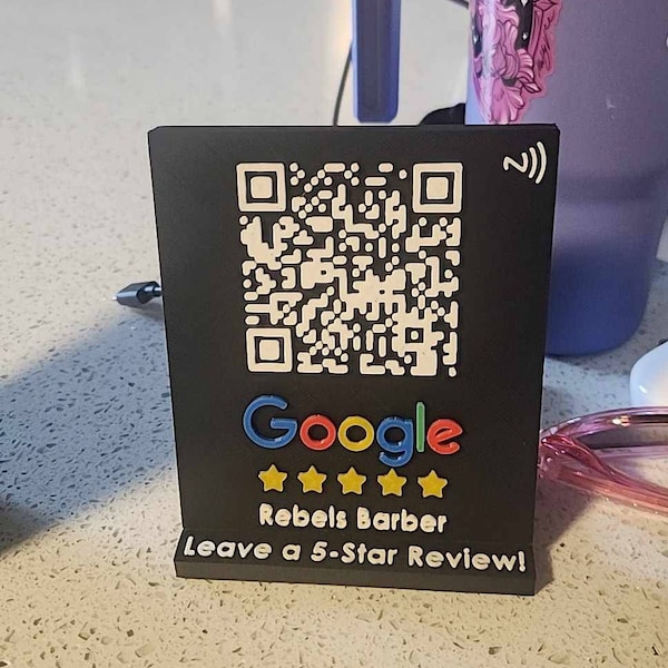 Custom Qr Stand W/ Business Card Holder and NFC Chip - Etsy