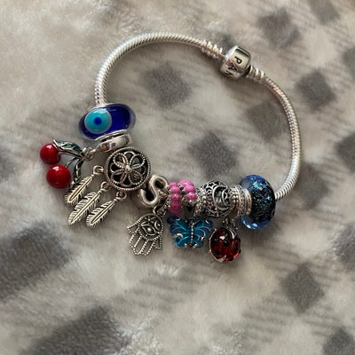 Authentic New Pandora Orange Tropical Flower Murano Beautiful Charm ...