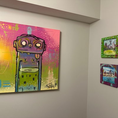 Graffiti Slap Stickers on Priority Mail Label. Block Print. - Etsy