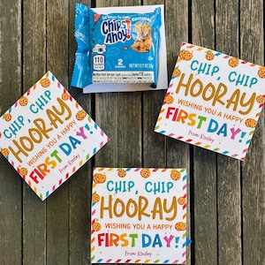 First Day of School Cookie Tags: Chip Chip Hooray! (digital Download ...