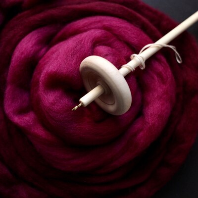 Drop Spindle Kit for Beginner W/ Fiber Top Whorl Wool Yarn Spinning ...