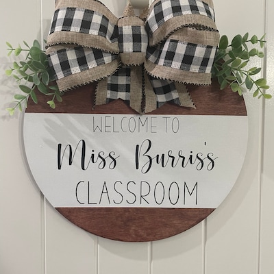 Teacher Classroom Door Sign Teacher Gift Teacher Welcome Sign Classroom ...