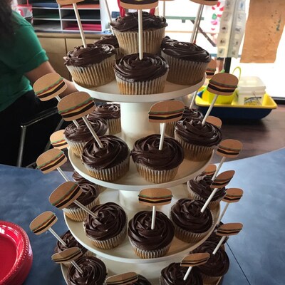 Hamburger Cupcake Toppers Barbecue Cupcake Fast Food Cupcake - Etsy