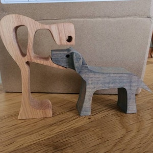 Human and Dog Wooden Statue - Etsy