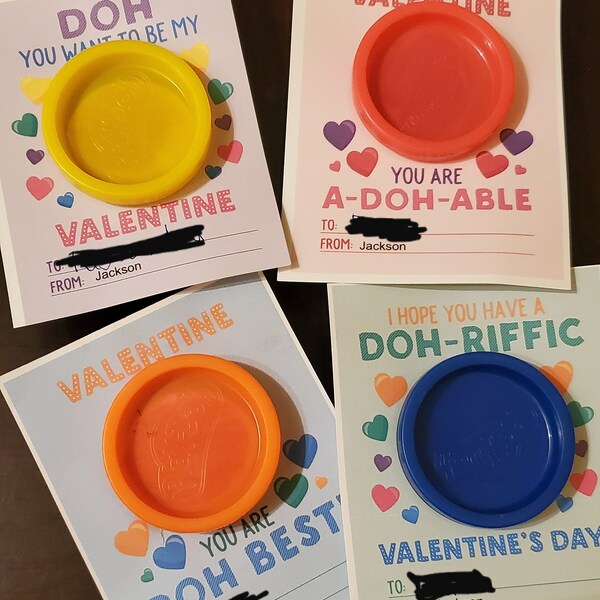 Printable Play Doh Valentines Day Cards for Kids | Non-candy Classroom ...