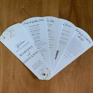 Chalkboard Wedding Program Fans, Modern Petal Fan Programs, Black Tie Wedding Fan Programs ...