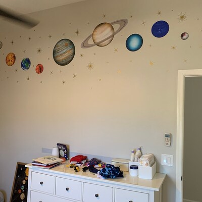 Sun & Planets Wall Stickers Set Solar System Kids Room Decor - Etsy