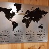 Silver Acrylic World Map Timezone Wall Clock - Etsy