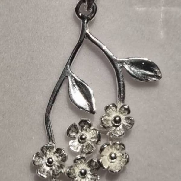 Sterling Silver Forget Me Not Pendant - Etsy
