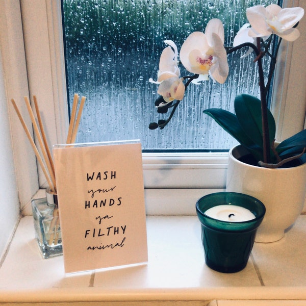 Wash Your Hands Ya Filthy Animal // You Filthy Animal // Bathroom Print ...