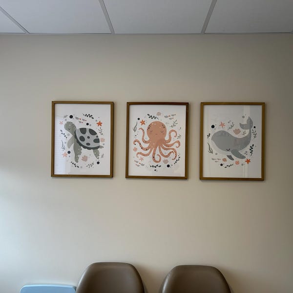 Sea Animals UNFRAMED Poster, Under the Ocean Nursery Print, Scandi ...