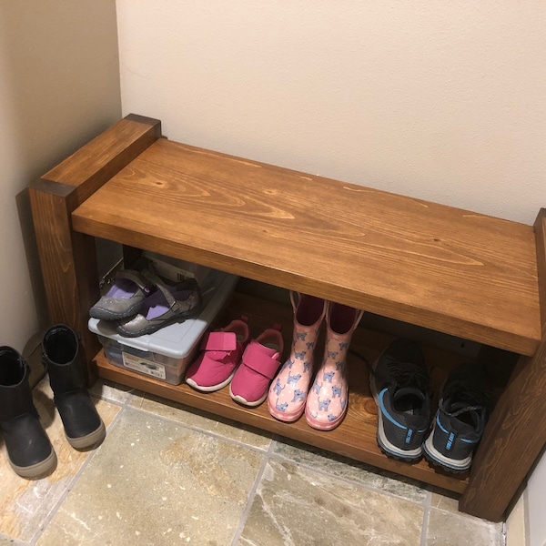 36 Inches Rustic Entryway Bench, Modern Entryway Bench, Bench Storage ...