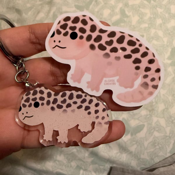 Stegosaurus Green Dinosaur Acrylic Glitter Keychain Kawaii Chibi ...