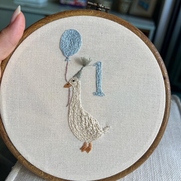 Cute Goose Embroidery Pattern PDF Baby Announcement Silly Goose ...