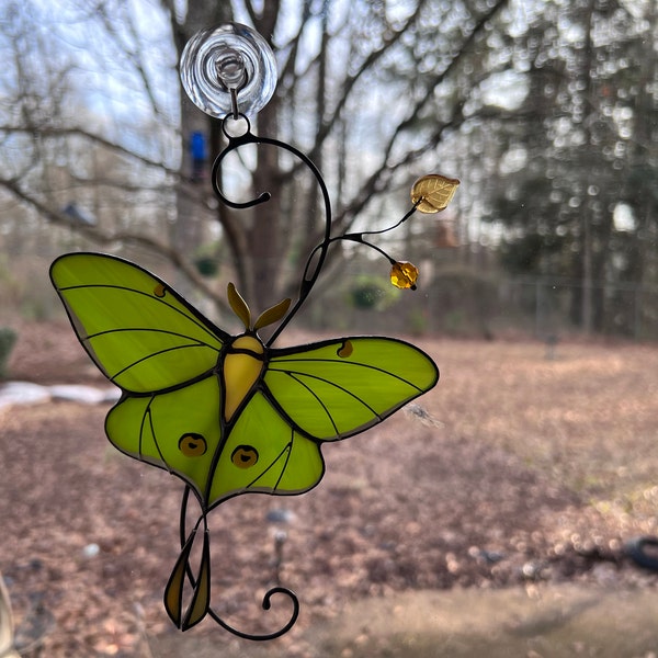 Luna Moth Stained Glass Window Hangings Christmas Gifts Custom Stained ...