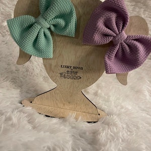 Wooden Head Stand. Child Silhouette With Pigtails. Hair Bow Displays ...