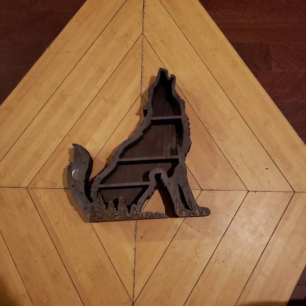 Coppermoon Handmade Wolf Crystal Shelf, Wolf Shelf, Wolf Wall Art, Wolf ...
