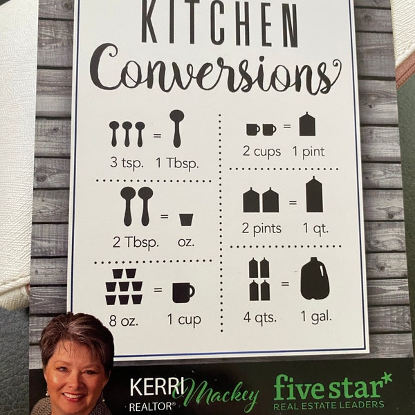 Custom Bulk Fridge Magnets, Kitchen Conversions Chart, Cooking ...