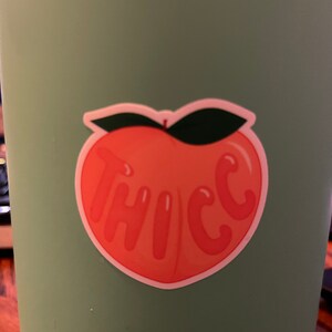Thicc Juice Matte Vinyl Sticker Thicc Meme Sticker Peach | Etsy