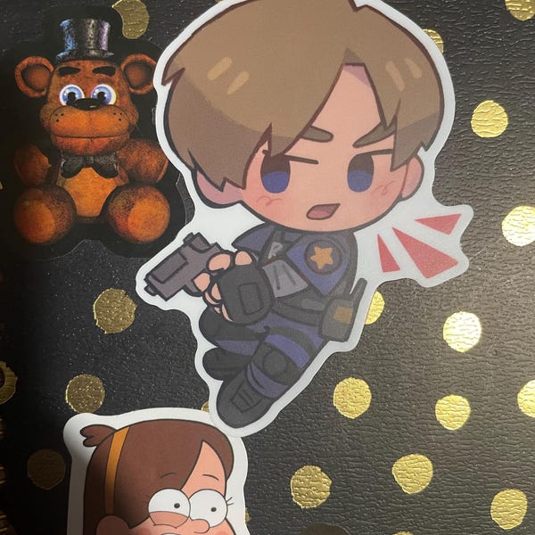 Leon Kennedy | Resident Evil | 3" Matte Vinyl Stickers - Etsy