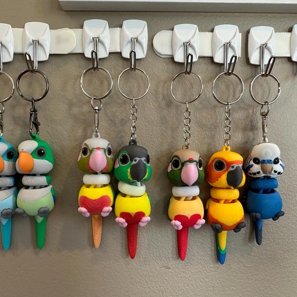 3D Printed Cockatoo Keychains. Choose From Moluccan, Sulfer-crested ...