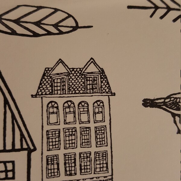 Row House Stamp | Hand Drawn House Stamp | Housewarming Gift Rubber ...