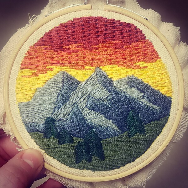 Hand Embroidered Girl Hiding Behind Flowers. Quirky Embroidered Hair 3D ...