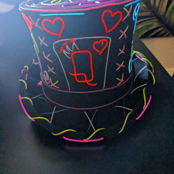 Voodoo King Top Hat -custom Handmade Neon,el Wire,light Up,mad Hatter ...