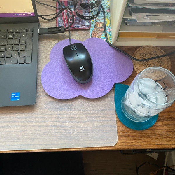 Cloud Computer Mouse Pad and Raindrop Coaster Mousepad Mouse Mat Unique ...