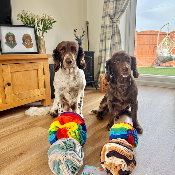 CUSTOM COLOUR Snuffle Roll + Tug Toy Enrichment Dog Toy | Slow Feeder ...