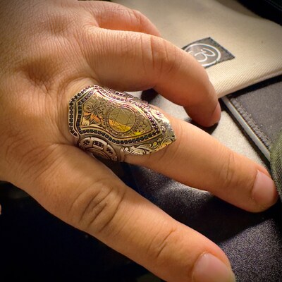 Seal of Solomon Archer Thumb Ring, Open Back Archery Zihgir Ring ...