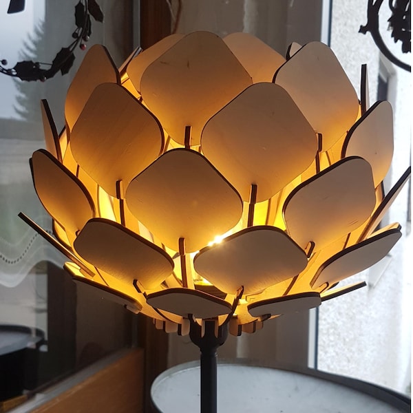 Pine Cone Wooden Lamp Shade Pendant Vector File Svg Dxf Lbrl2 4mm - Etsy