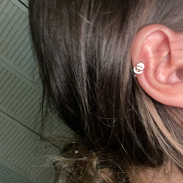 Moon Phases Conch Hoop, Celestial Conch Piercing 14 Gauge, Conch Hoop ...